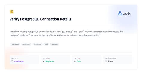 Verify Postgresql Connection Details Labex