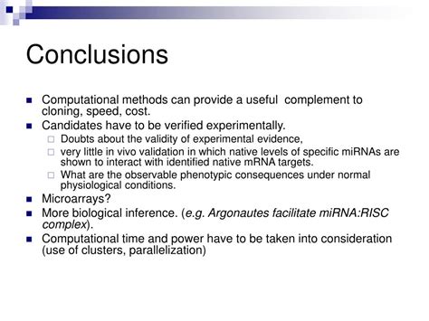 Ppt Computational Prediction Of Mirnas And Their Targets Overview Of