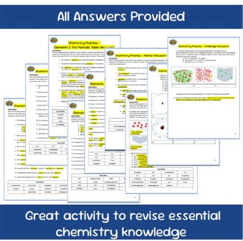 Class Activity Atoms Elements And Matter Revision Of Foundation