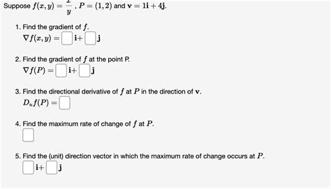 Solved Suppose F X Y Yx P 1 2 And V 1i 4j 1 Find The Chegg Com