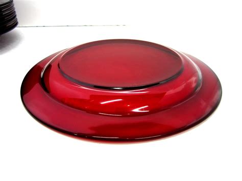 Arcoroc Classique Ruby Glass Dinnerware Vintage French Plates Bowls