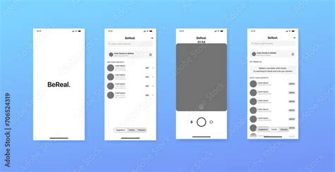 Bereal Interface Template Bereal Interface Mockup Blue Gradient
