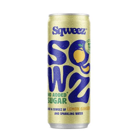Sqweez Lemon Ginger Sparkling Drink No Added Sugar And 100 Natural