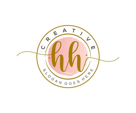 Initial Hh Feminine Logo Beauty Monogram And Elegant Logo Design Handwriting Logo Of Initial