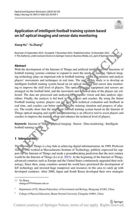 Retracted Article Application Of Intelligent Football Training System Based On Iot Optical