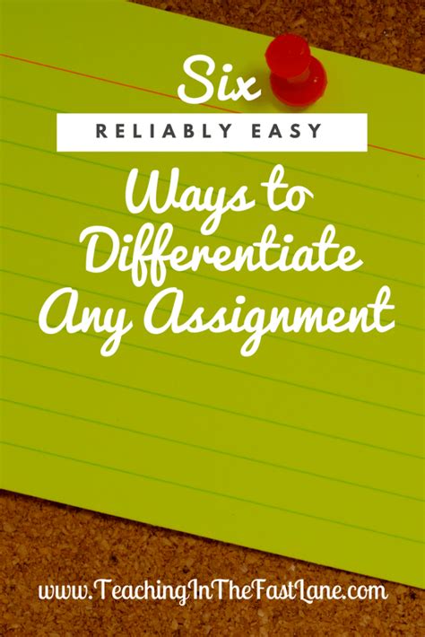 Differentiate Any Assignment With These 6 Reliably Easy Strategies