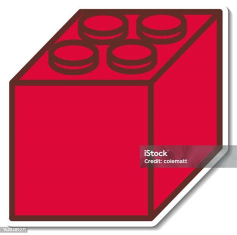 Sticker Design With Red Block Isolated Stock Illustration Download Image Now Arrangement