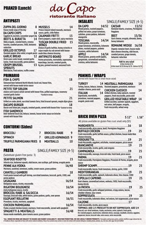 Lunch Dacapo Of Litchfield 625 Torrington Rd Litchfield Ct