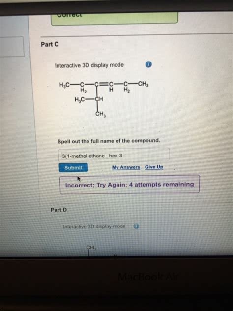 Solved Incorrect Try Again 4 Attempts Remaining Part D