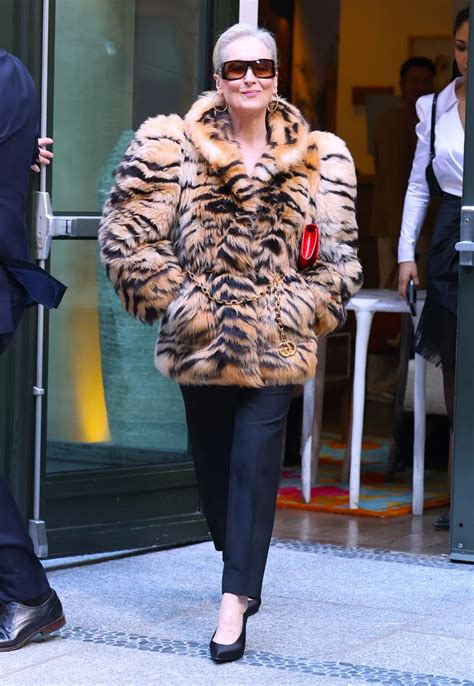 Meryl Streep Street Style Tiger Print Coat Photos April 2026 • Celebmafia