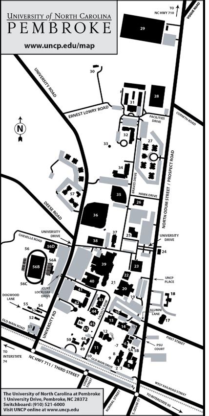 Campus Map Unc Pembroke