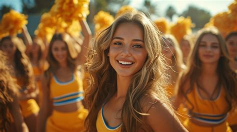 Premium Photo A High School Cheer Squad Practicing Stunts Wallpaper