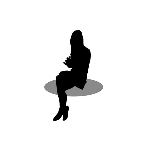 Premium Vector Girl Sitting Silhouette