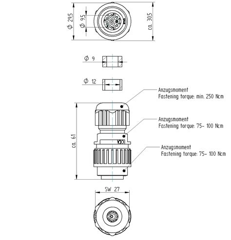 Ca 6 Ls Hirschmann Circular Connector Ca Series Cable Mount Plug