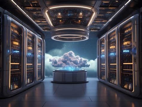 premium ai image a futuristic cloud data center enclosed by a robust