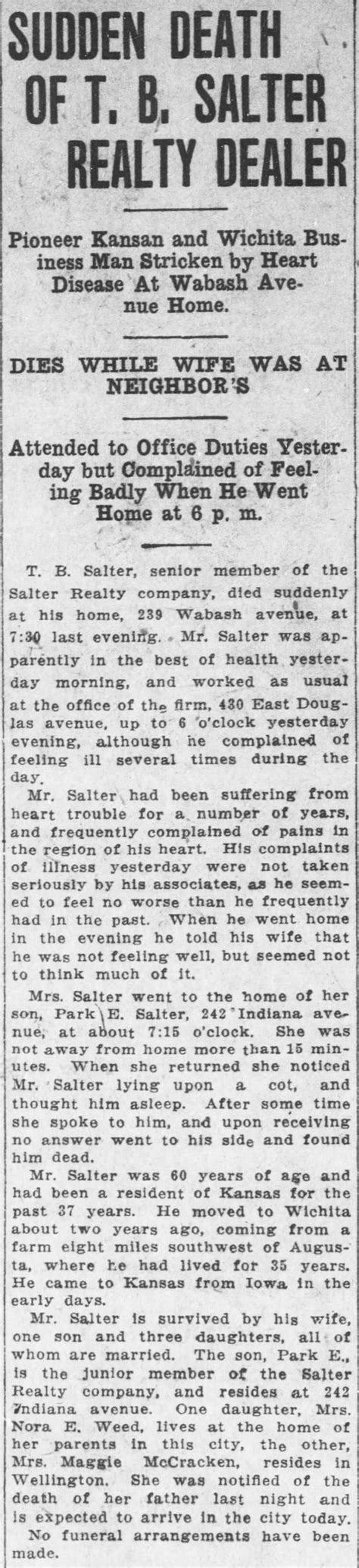 Thomas B Salter Obituary ™