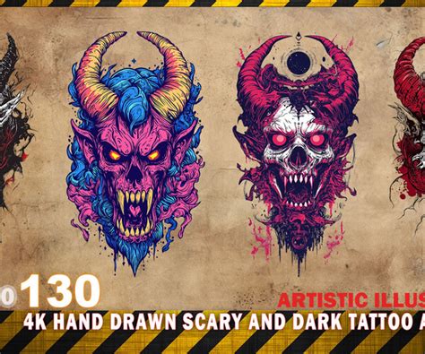 Artstation 130 4k Hand Drawn Scary And Dark Tattoo And Print Artistic Illustration High