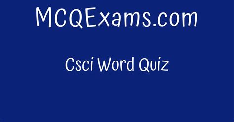 Csci Word Quiz Solution MCQExams Com