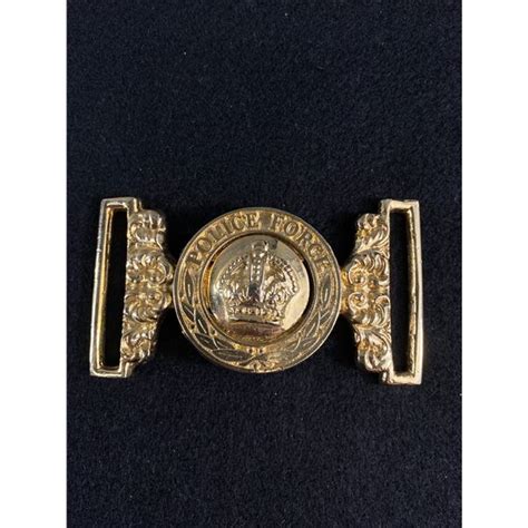 Gold Plated Belt Buckle Police Force Crown
