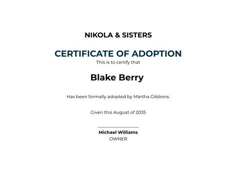 Mock Adoption Certificate 17 Adoption Certificate Templates Free Pdf