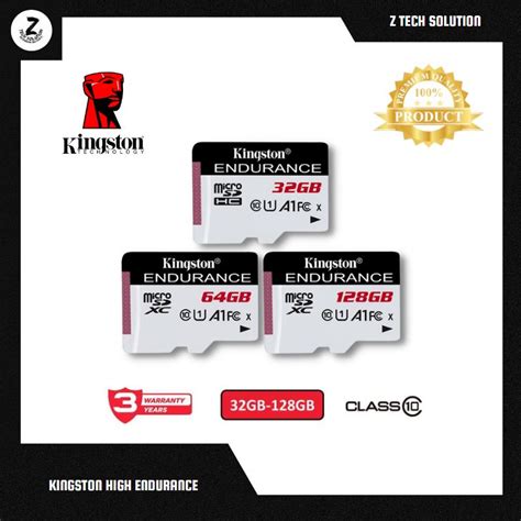 Kingston High Endurance Sdce Microsdxc Card Uhs I U1 Speed Class 10
