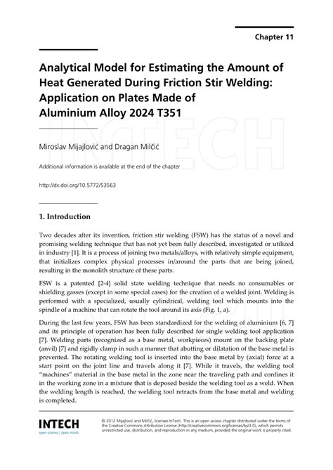 Pdf Analytical Model For Estimating The Amount Of Heat Generated