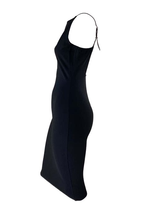 Ss 1998 Gucci By Tom Ford G Buckle Strap Knit Sleeveless Dress For