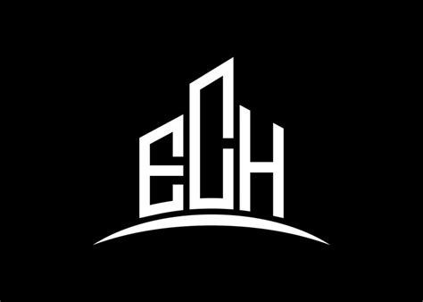 Premium Vector Letter Ech Building Vector Monogram Logo Design Template Building Shape Ech Logo