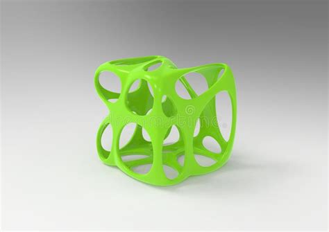 Abstract Yellow Green Plastic Cube Shape 3d Rendering Illustration