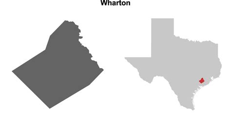Wharton County Texas Blank Outline Map Set 59909874 Vector Art At Vecteezy