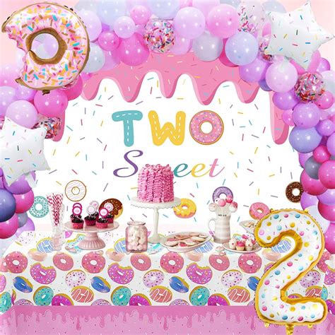 Crenics Two Sweet Birthday Party Decorations Cute Two Sweet Birthday
