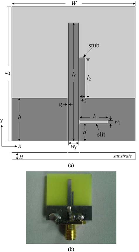 Geometry Of The Proposed Antenna And Photograph Of Its Prototype A