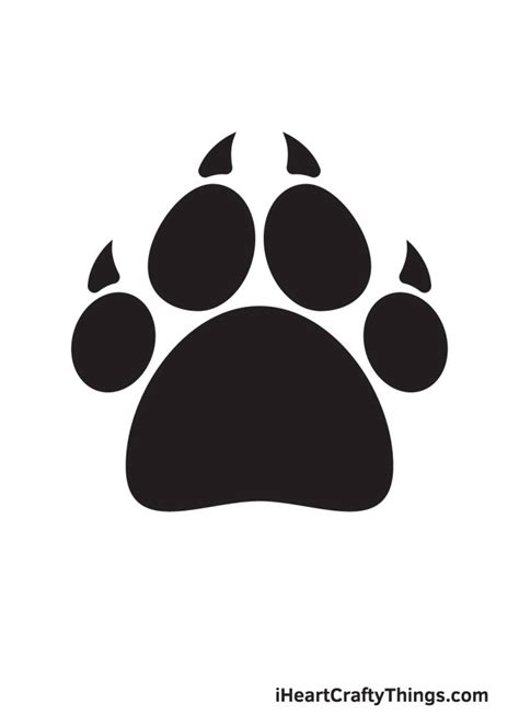 Paw Print Drawing How To Draw A Paw Print Step By Step