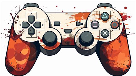 Vintage Grunge Texture Cartoon Game Controller Illustration Premium Ai Generated Vector
