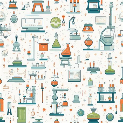 Premium Ai Image Science Laboratory Microscope Formulas Seamless Pattern