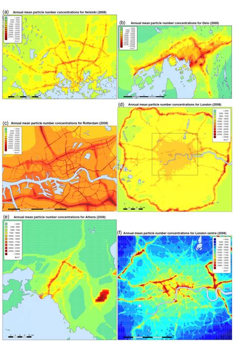 The Predicted Spatial Distributions Of Particle Number Concentrations