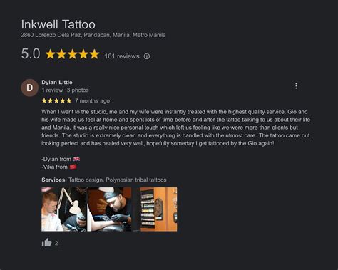 Inkwell Tattoo Tattoo Shop 1781 Nicanor Garcia Makati Metro
