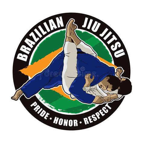 Brazilian Jiu Jitsu Martial Art Vector Illustration Design Stock