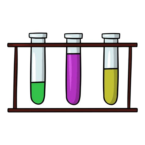Chemical Experiment Metal Stand With Glass Test Tubes Vector