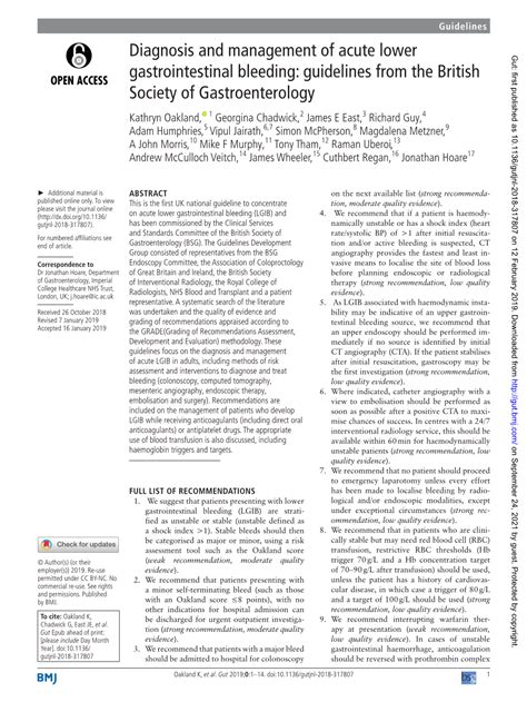 Diagnosis And Management Of Acute Lower Gastrointestinal Bleeding Docslib