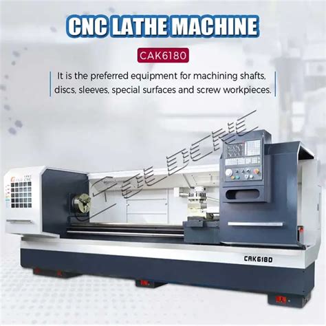 goldcnc high performance cnc metal lathe machine cak6180 flat bed