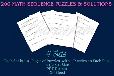 200 Math Sequence Puzzles Graphic By Jlee2be84 · Creative Fabrica