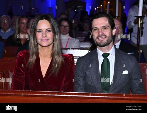 Stockholm Sweden 21st Dec 2023 Prince Carl Philip And Princess
