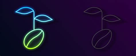 검은 색 배경에 고립 된 빛나는 네온 라인 커피 콩 아이콘 벡터 0명에 대한 스톡 벡터 아트 및 기타 이미지 0명 갈색 곡초류 Istock