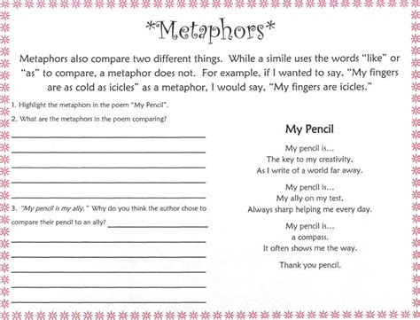 Pdf 2 What Are The Metaphors In The Poem Comparing My Pencil