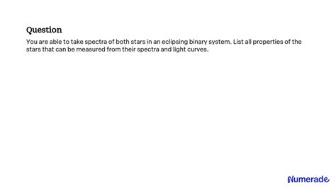 Solved You Are Able To Take Spectra Of Both Stars In An Eclipsing