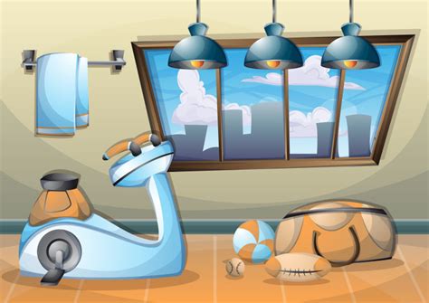 矢量卡通插图图片 创意矢量有跑步机的健身房插图素材 高清图片 摄影照片 寻图免费打包下载