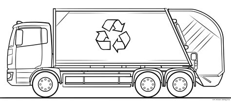 garbage truck drawing for print