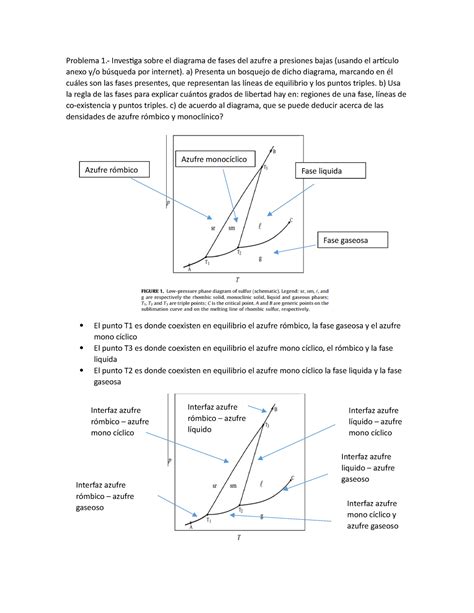 Equilibrio De Fases Problema 1 Investiga Sobre El Diagrama De Fases