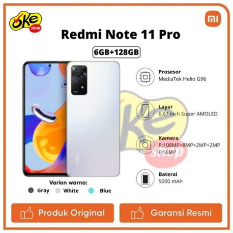 Redmi Note 11 Pro NFC (6GB/128GB) Smartphone | Lazada Indonesia